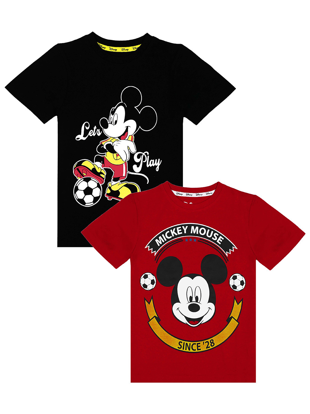 Buy KINSEY Boys Red 2 Mickey Mouse Printed T Shirt - Tshirts for Boys ...
