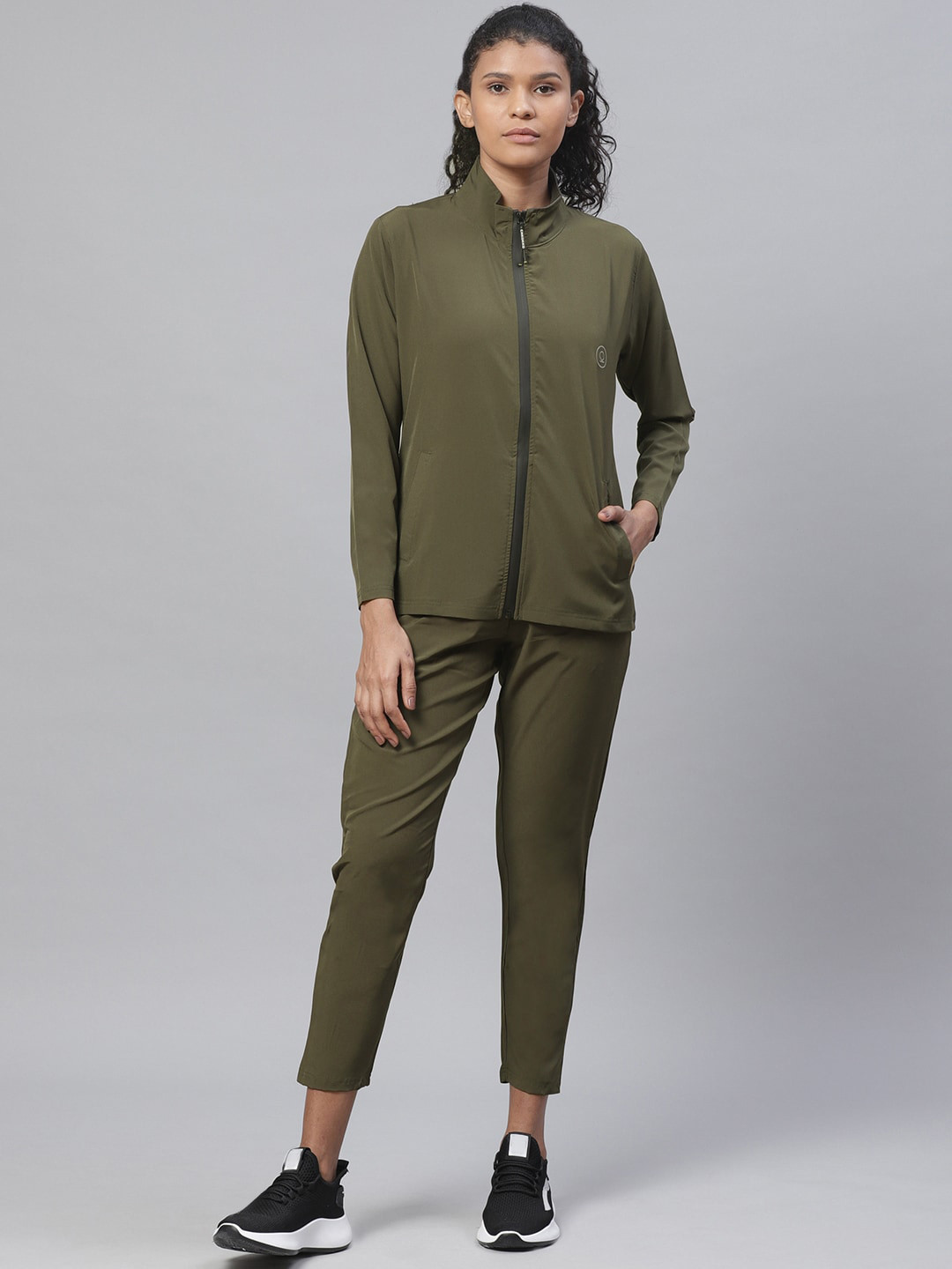 Buy Chkokko Women Bottle Green Solid Tracksuits - Tracksuits for Women ...