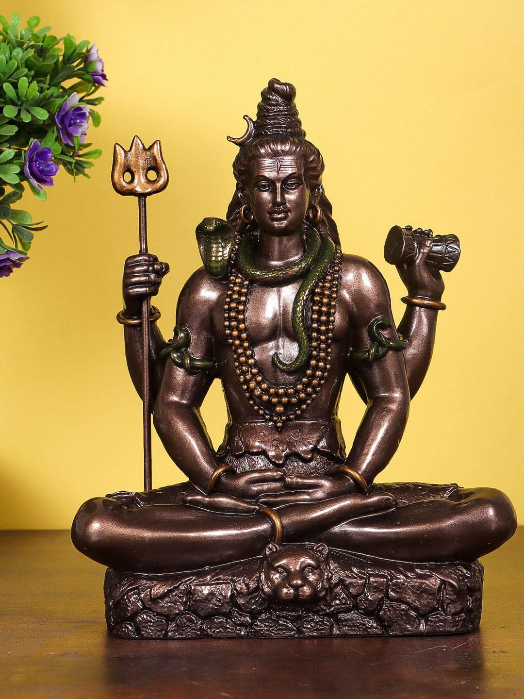 Buy StatueStudio Bronze Colored Shiva Idol Statue Showpieces ...