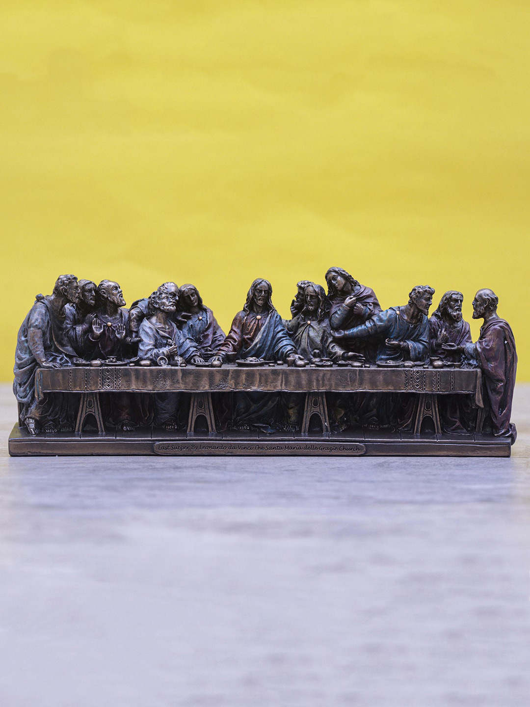 Buy StatueStudio Bronze Coloured Jesus Last Supper Replica Showpiece ...