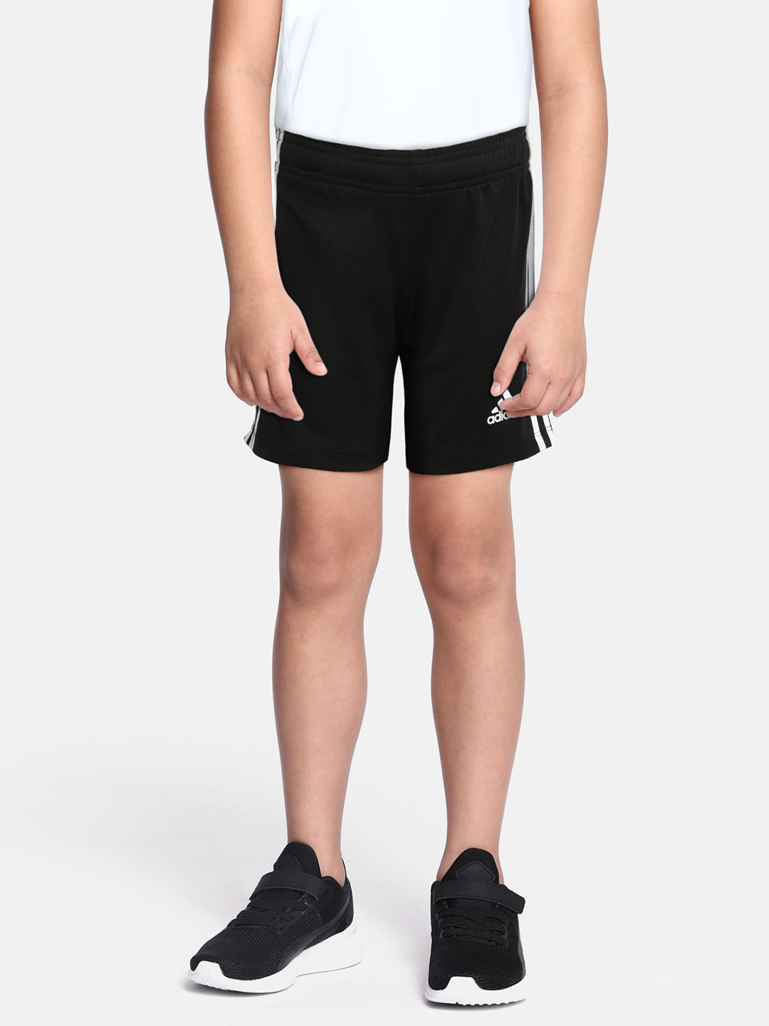 Buy ADIDAS Boys Black 3 Striped Running Sports Shorts - Shorts for Boys ...