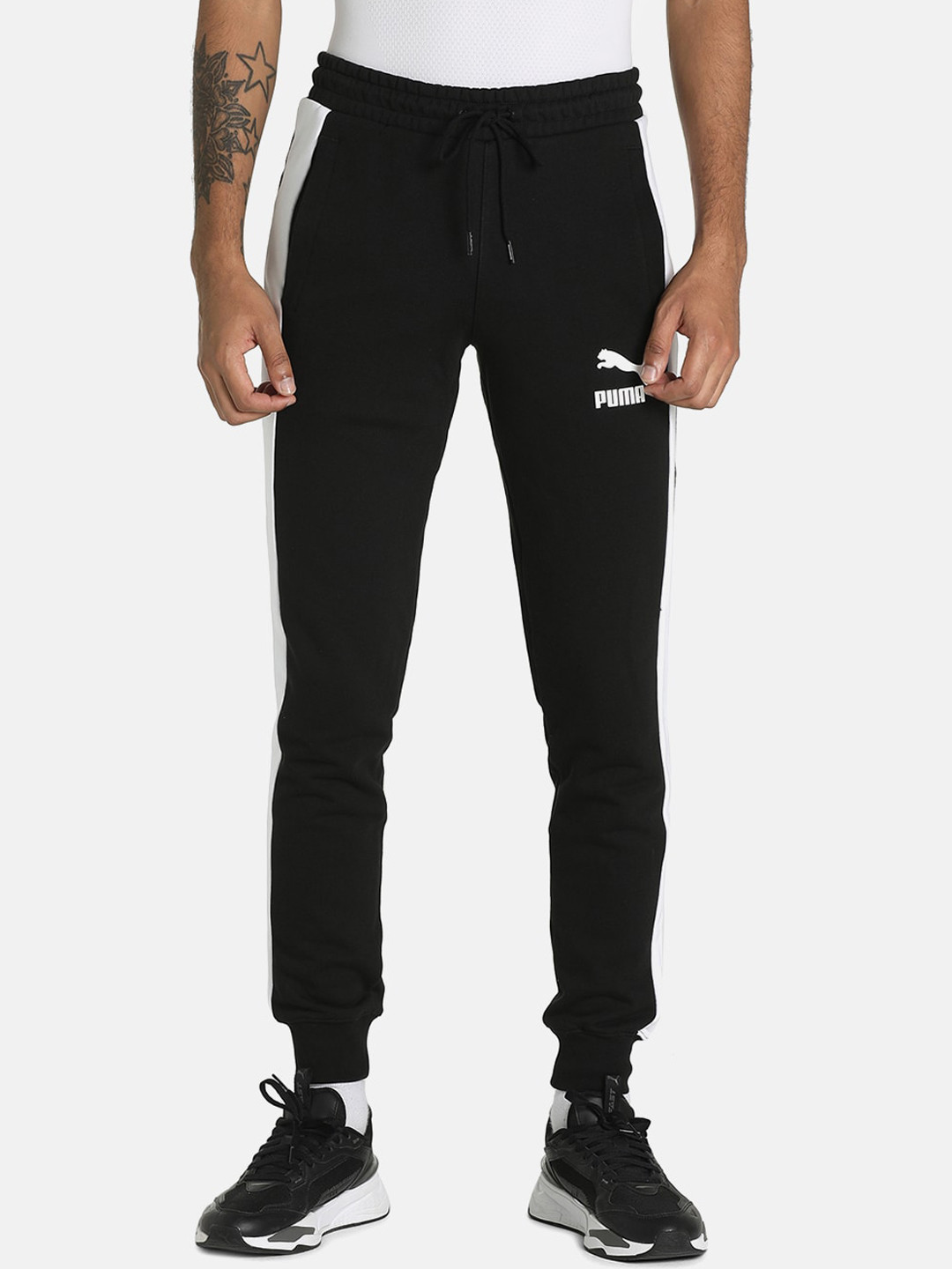 Buy Puma Men Black Brand Logo Printed Regular Joggers - Track Pants for ...