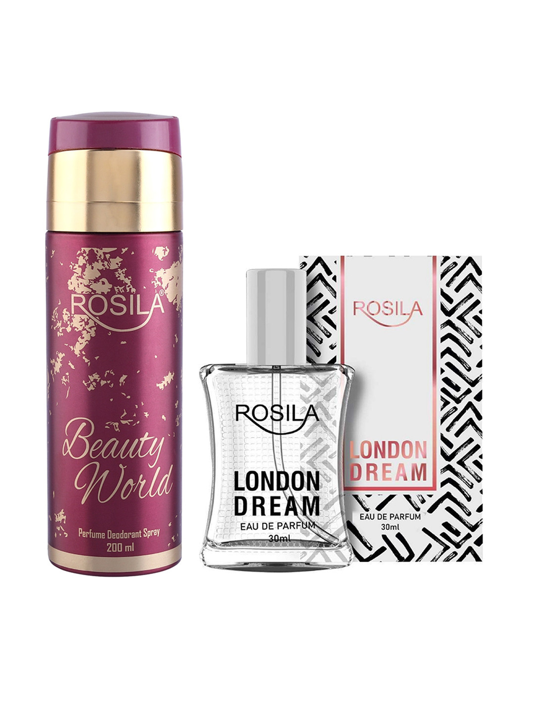 Buy ROSILA Set Of London Dream Eau De Parfum 30 Ml & Beauty World Deodorant 200 Ml - Perfume And ...