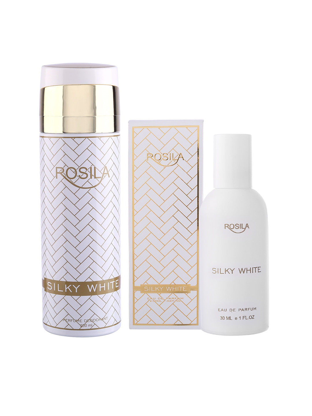 Buy ROSILA Set Of Silky White Deodorant Body Spray 200ml & Eau De Parfum 30ml - Perfume for ...