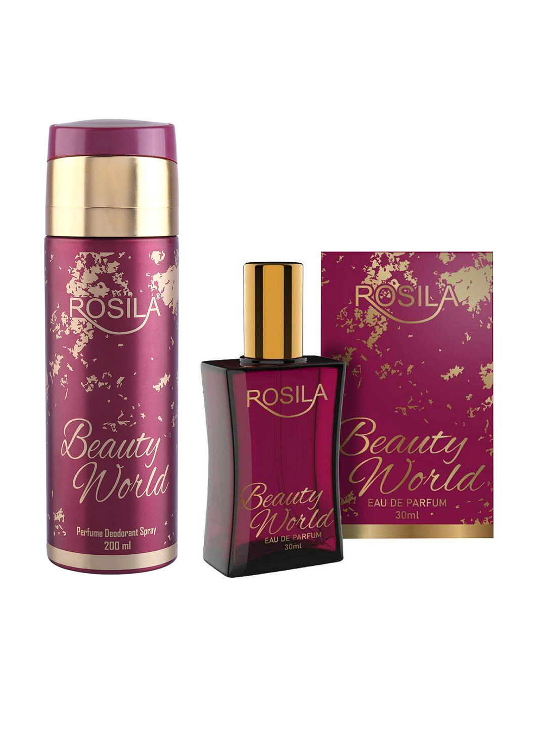Buy ROSILA Set Of Beauty World Eau De Parfum 30 Ml & Deodorant 200 Ml - Fragrance Combo for ...