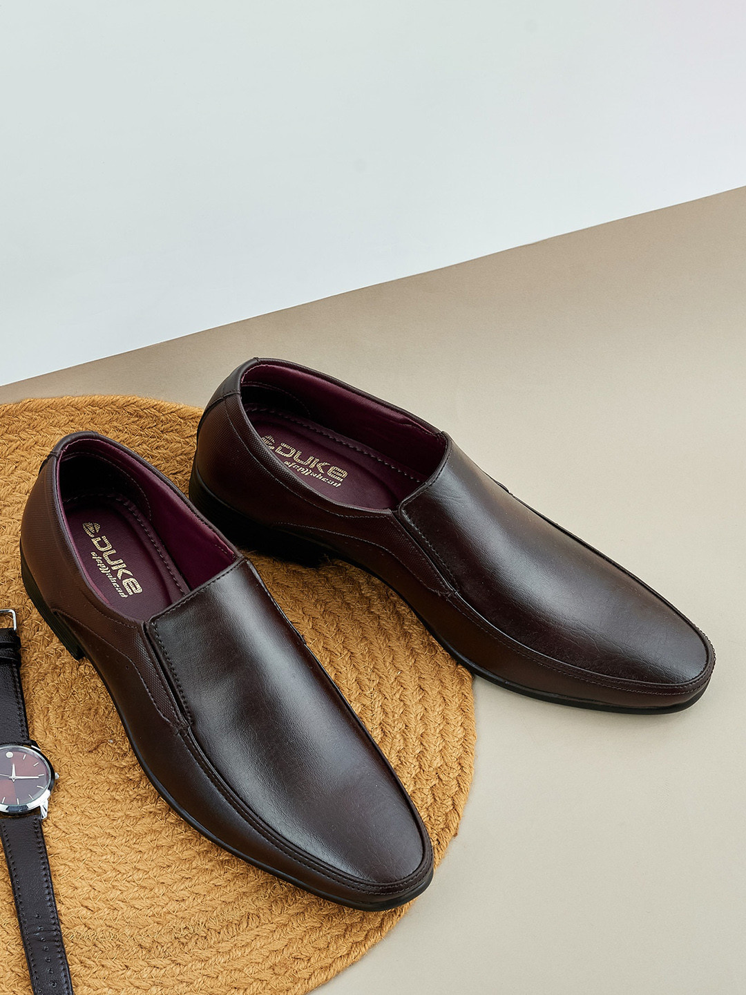 Buy Duke Men Brown Solid Formal Slip On Shoes - Formal Shoes for Men ...