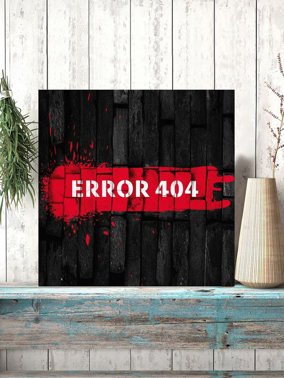 Buy Gallery99 Black & Red Error 404 Textured Wall Art Panel - Wall Art ...