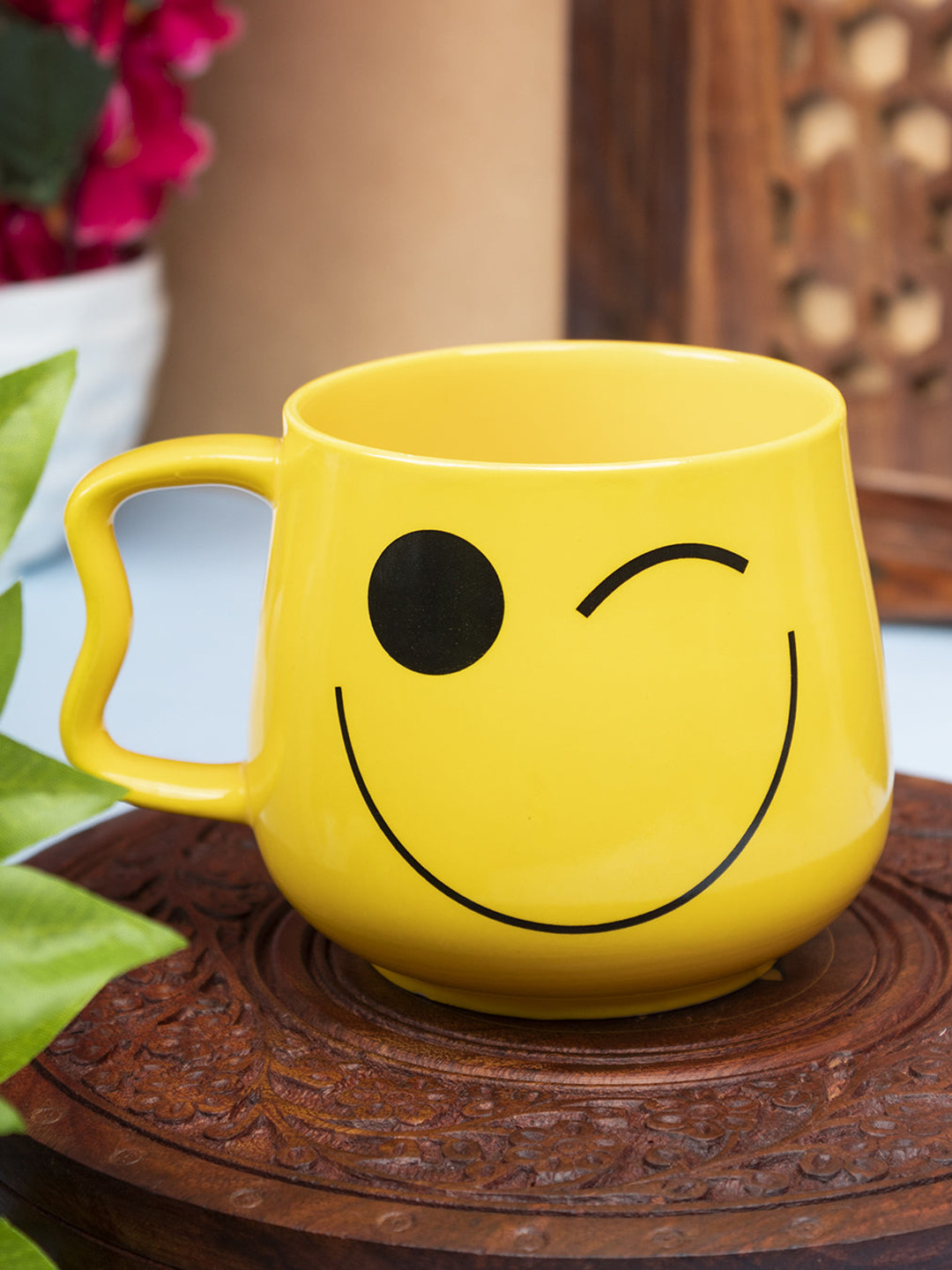 Buy MARKET99 Yellow Text Or Slogans Printed Ceramic Glossy Mugs Set Of ...