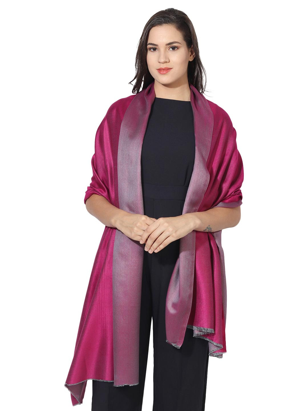 Buy MUFFLY Women Purple & Pink Stole - Stoles for Women 18480530 | Myntra