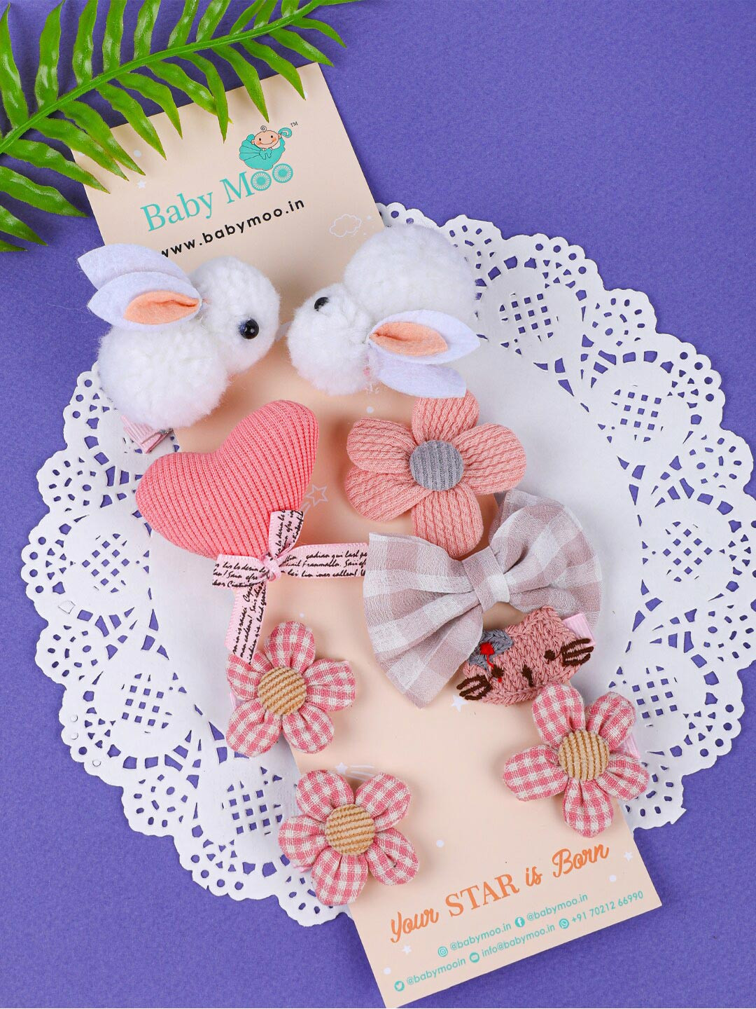 Buy Baby Moo Girls White & Pink Tic Tac Hair Clip - Hair Accessory for ...