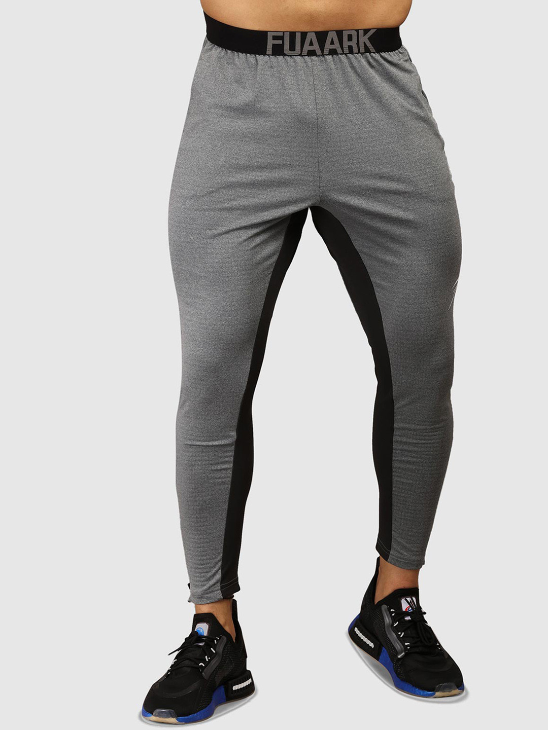 Buy FUAARK Men Grey Melange Solid Slim Fit Track Pants - Track Pants ...