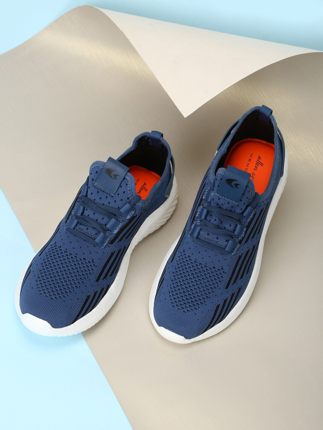 Buy Allen Cooper Men Teal Mesh Running Non Marking Shoes - Sports Shoes ...