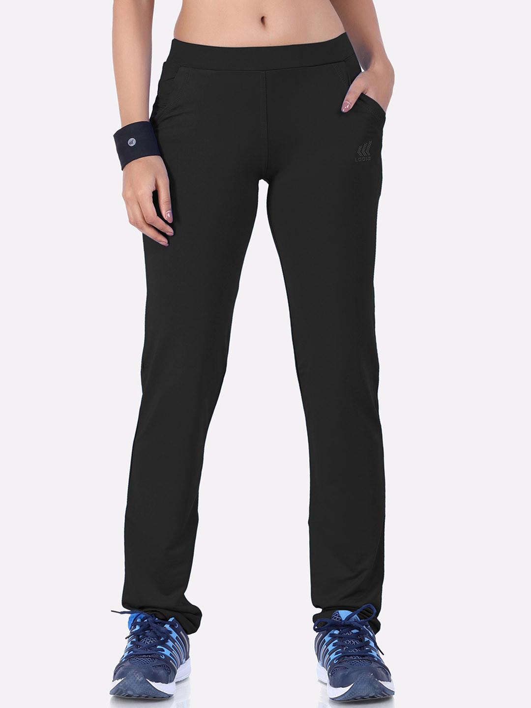 Buy LAASA SPORTS Women Black Solid Track Pants - Track Pants for Women ...