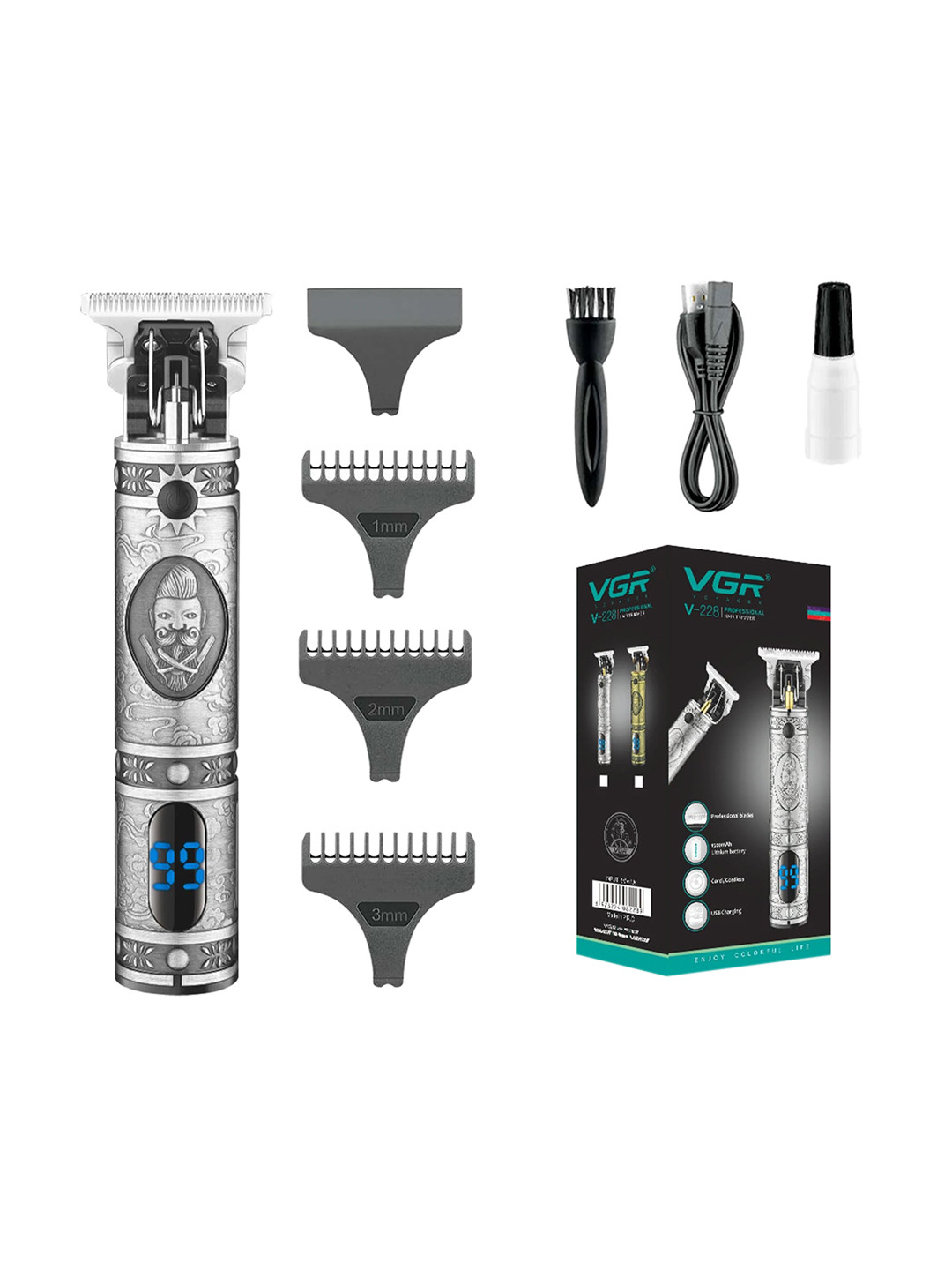 Buy VGR Men V 228 Professional Hair Clipper With LED Display Silver ...