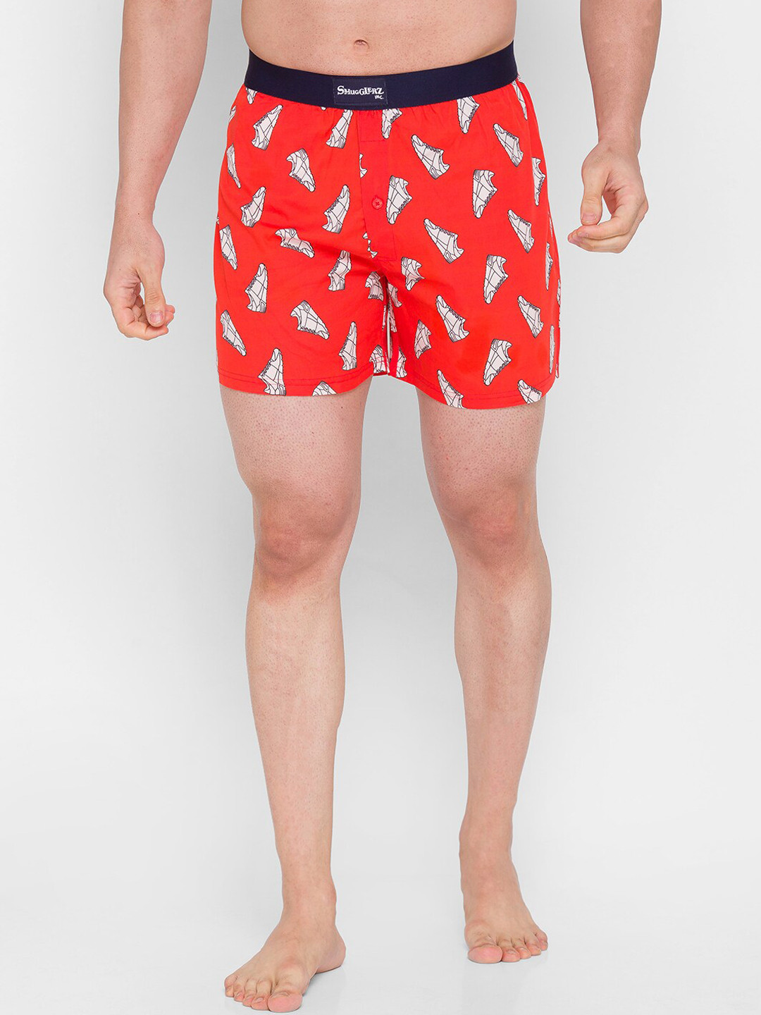 Buy SMUGGLERZ INC. Men Red Printed Pure Cotton Boxers - Boxers for Men ...