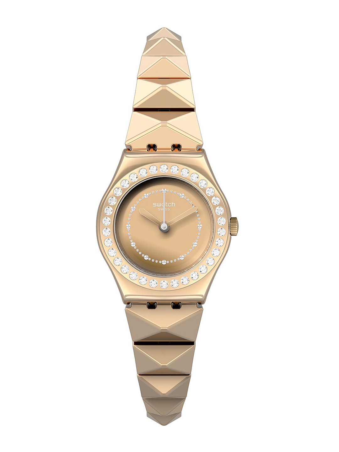 Buy Swatch Unisex Embellished Dial & Stainless Steel Wrap Around Straps ...