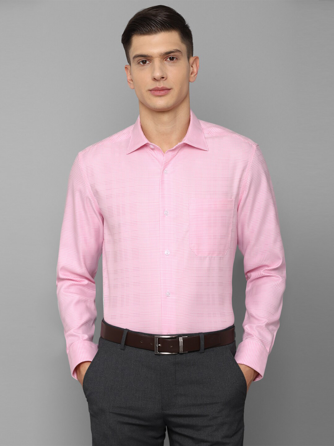 Buy Louis Philippe Permapress Men Pink Wrinkle Free Formal Shirt ...