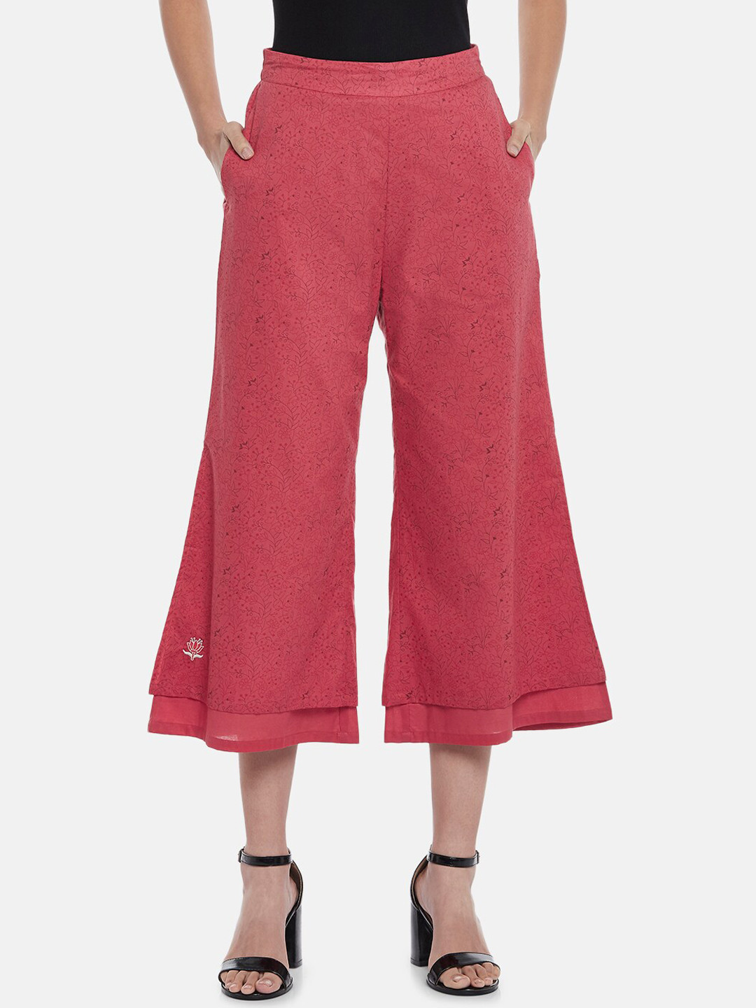 Buy People Women Red Flared Trousers - Trousers for Women 18506810 | Myntra