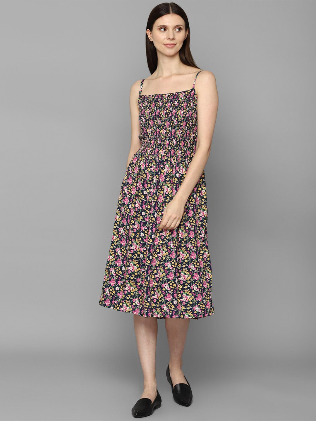 Buy Allen Solly Woman Multicoloured Floral Midi Dress - Dresses for ...