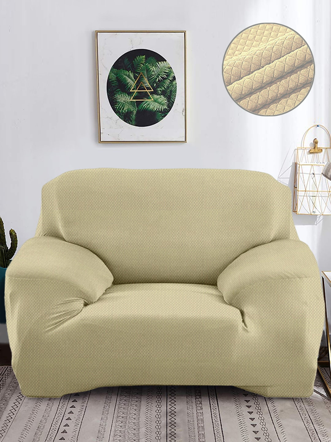 Buy Cortina Cream 1 Seater Sofa Cover - Sofa Covers for Unisex 18507872 ...