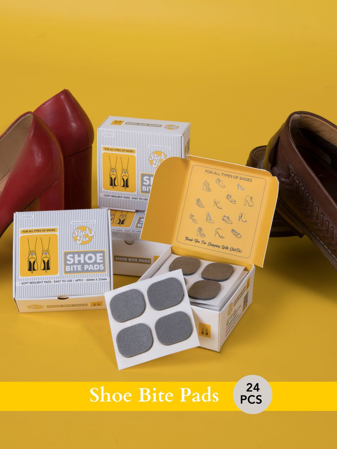 Buy SLICKFIX Pack Of 24 Black Shoe Bite Protector Pads - Shoe ...