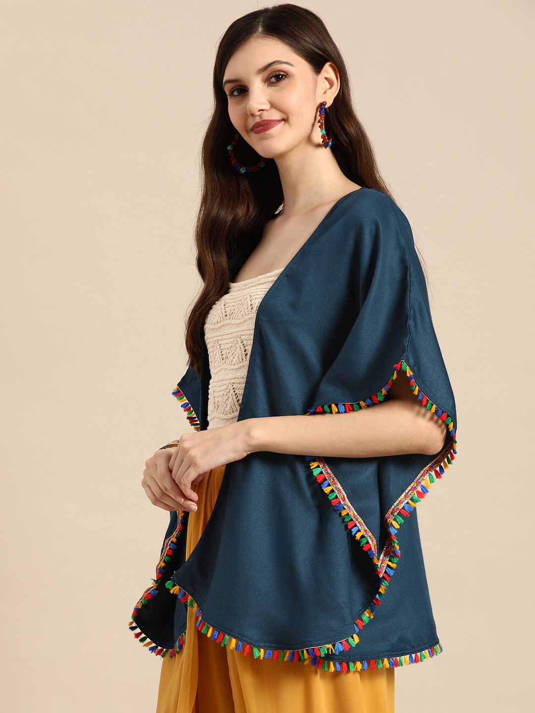 Buy Sangria Women Tasselled Ethnic Shrug - Shrug for Women 18512008 ...
