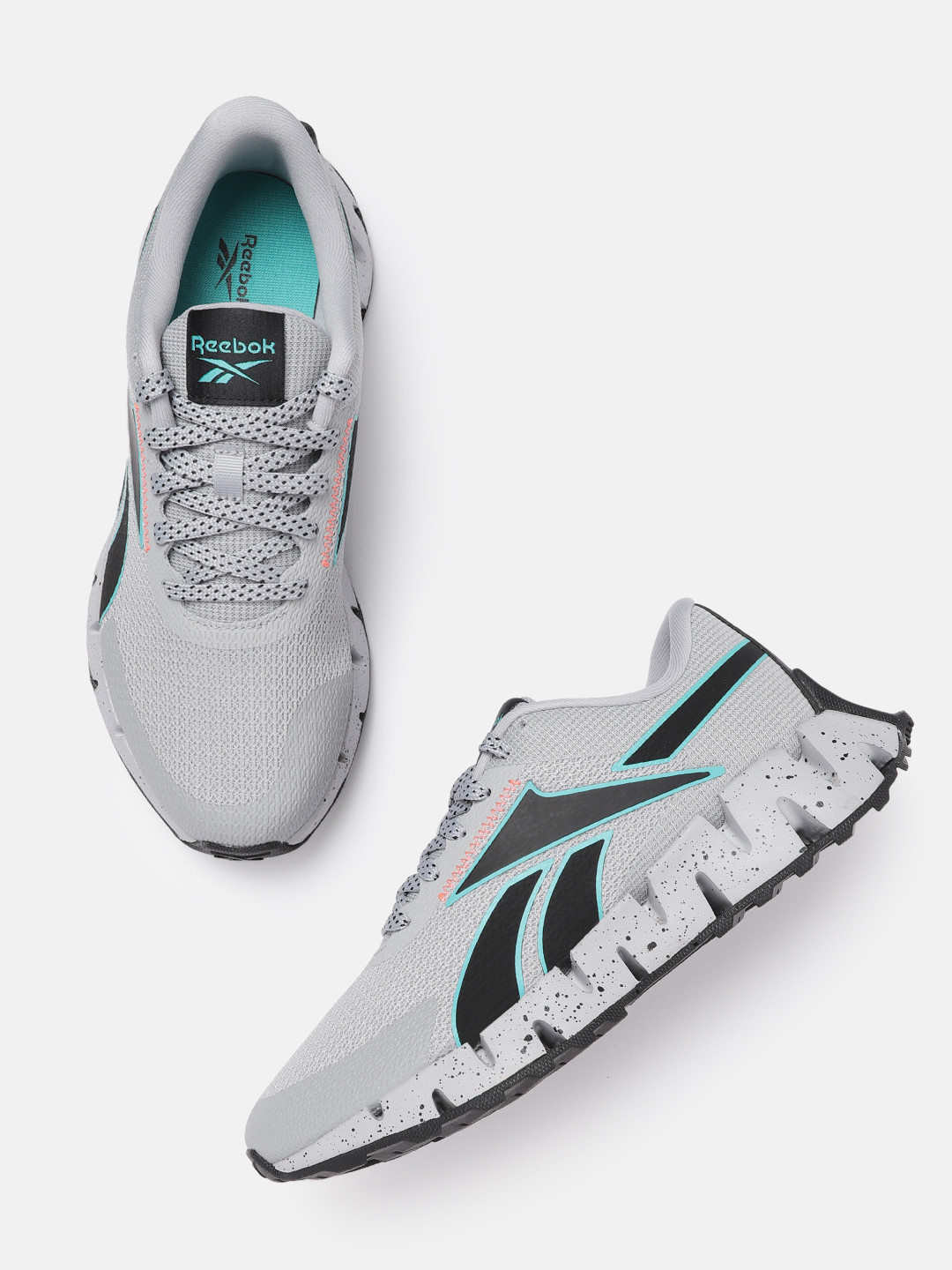 Buy Reebok Men Grey & Black Woven Design Zig Dynamica 2 Adventure ...