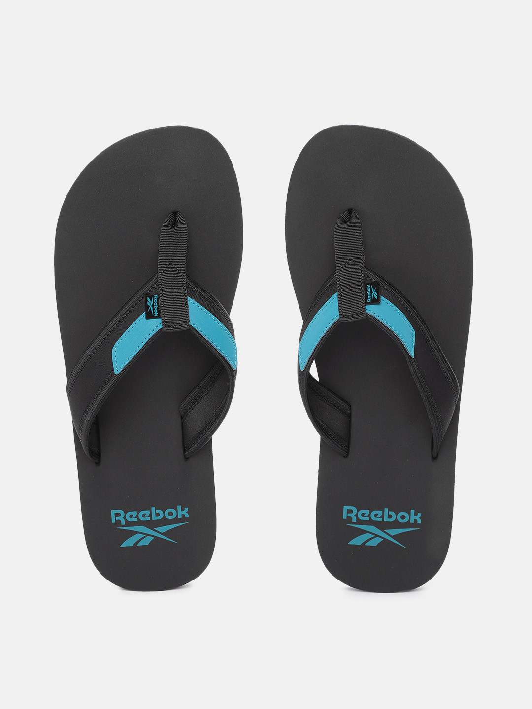Buy Reebok Men Black & Turquoise Blue Colourblocked Thong Drift Flip ...