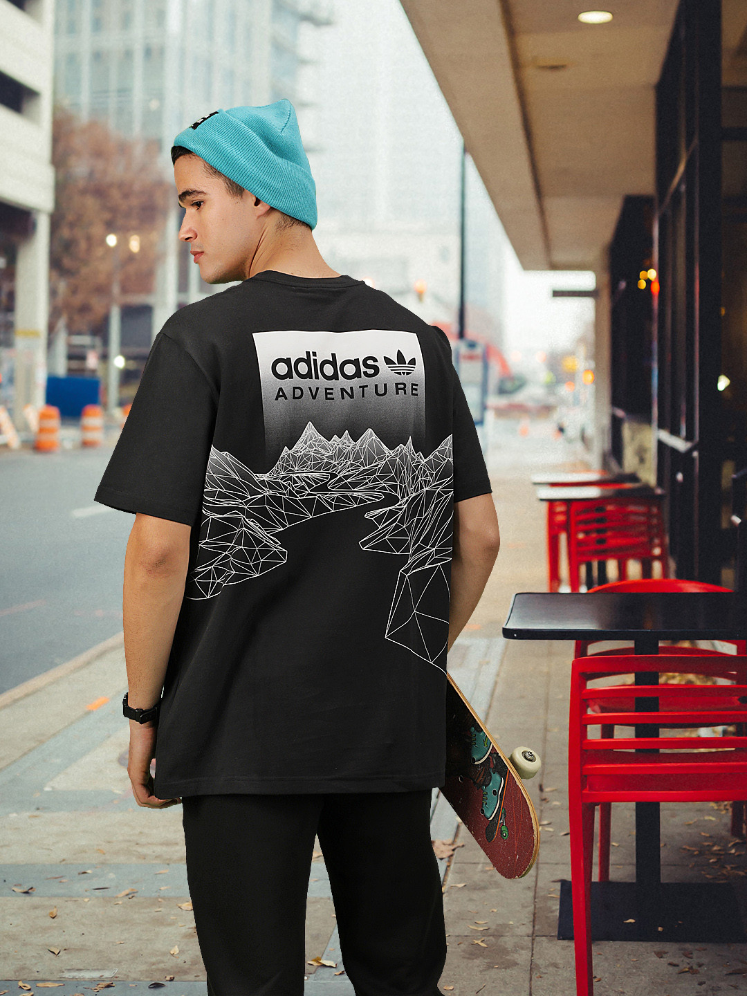 Buy ADIDAS Originals Men ADV MTN B Brand Logo Printed Pure Cotton T ...