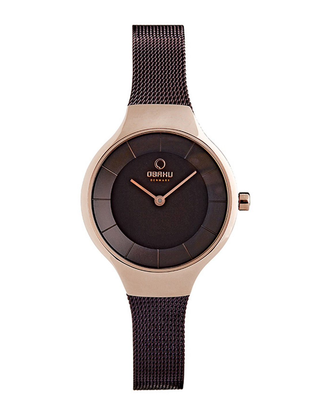 Buy Obaku Women Brown Brass Embellished Dial & Brown Stainless Steel ...