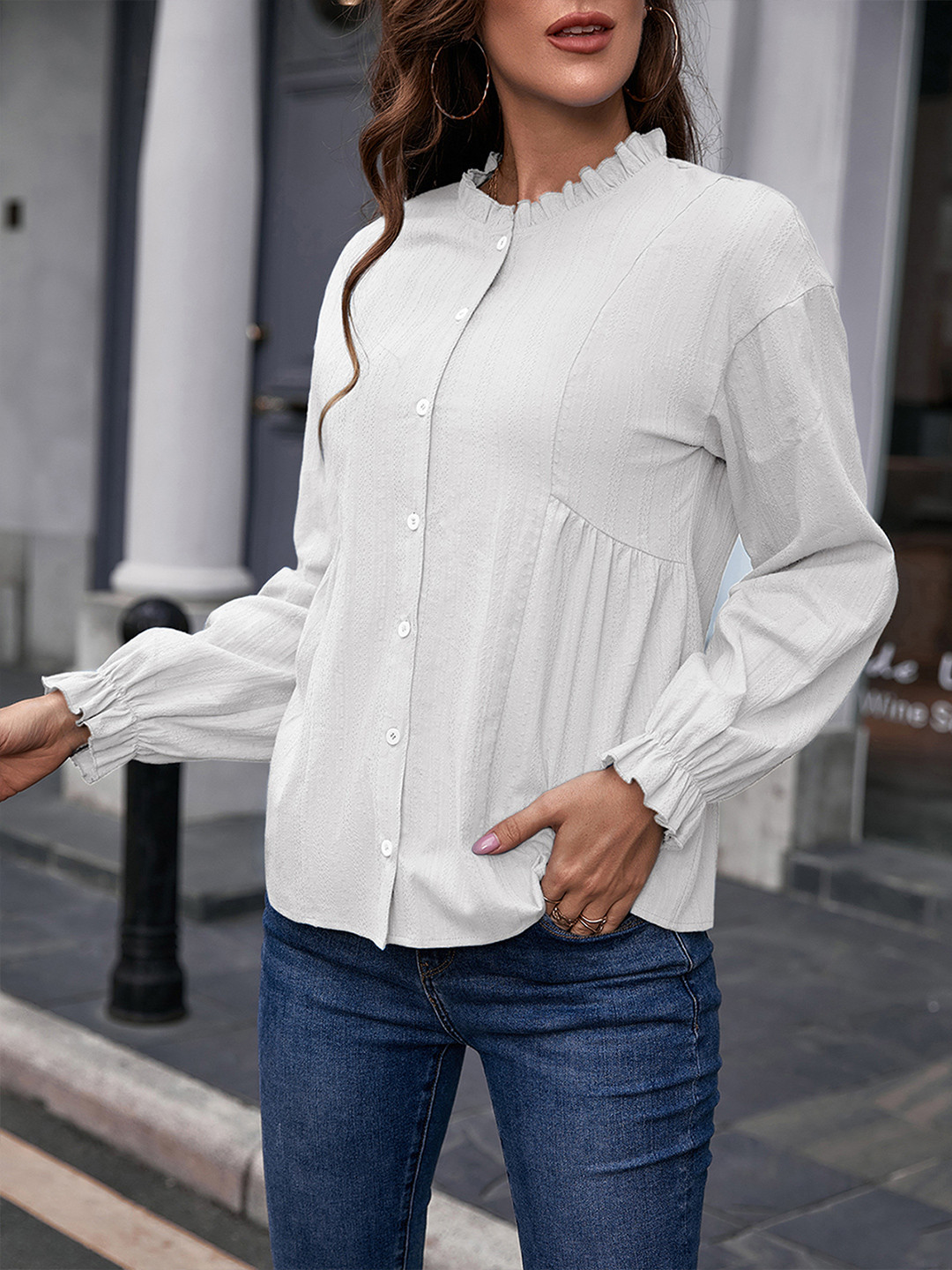 Buy URBANIC White Shirt Style Top - Tops for Women 18524746 | Myntra