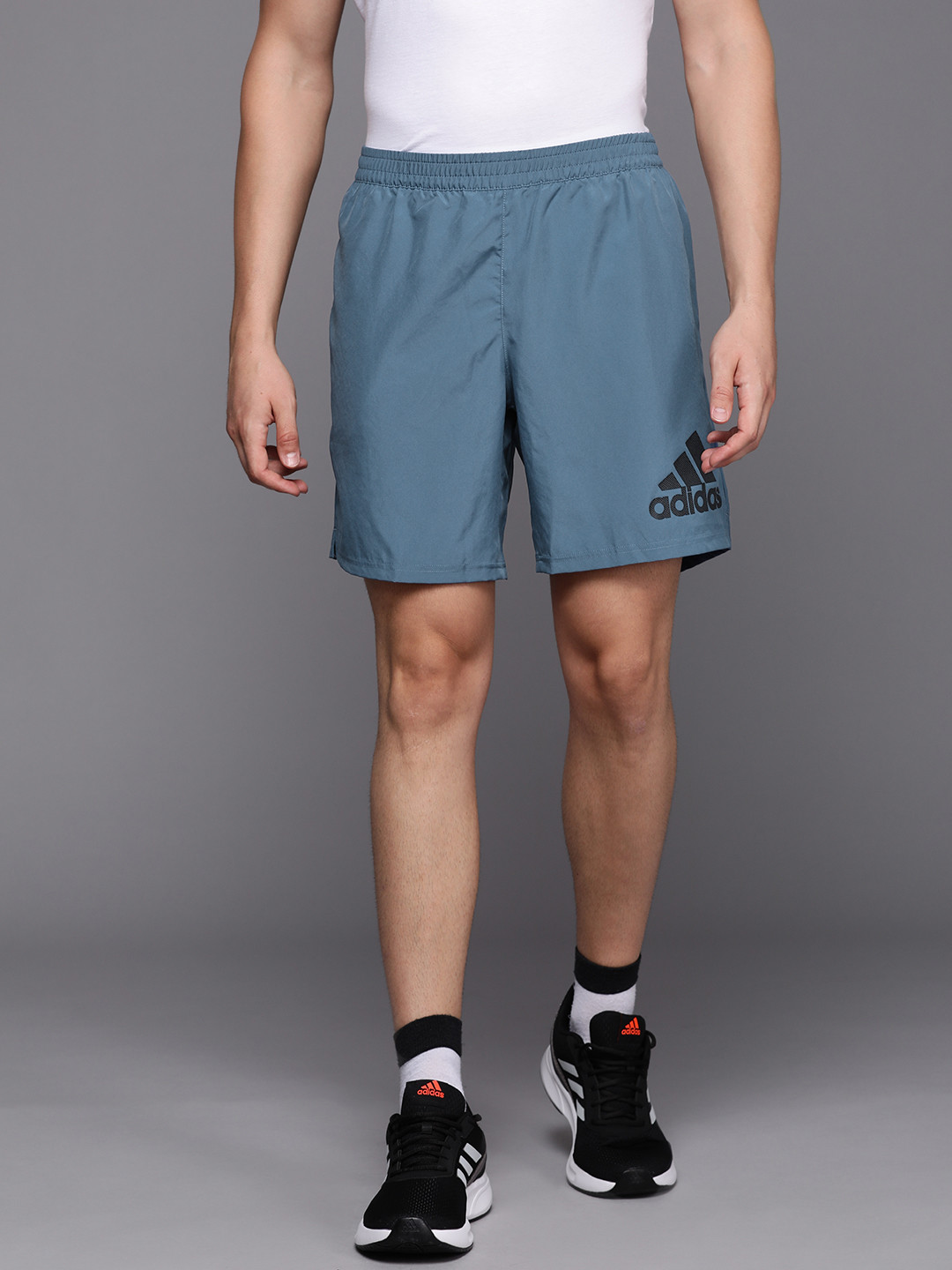 Buy ADIDAS Men Blue Run It Brand Logo Printed Running Sports Shorts ...