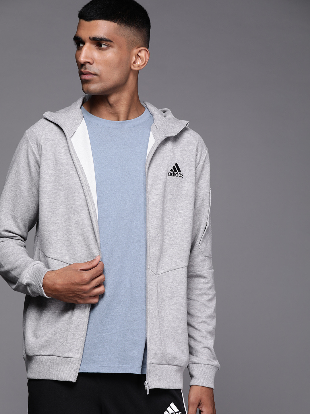 Buy ADIDAS Men M GMDY FZ HD Solid Sporty Jacket - Jackets for Men ...