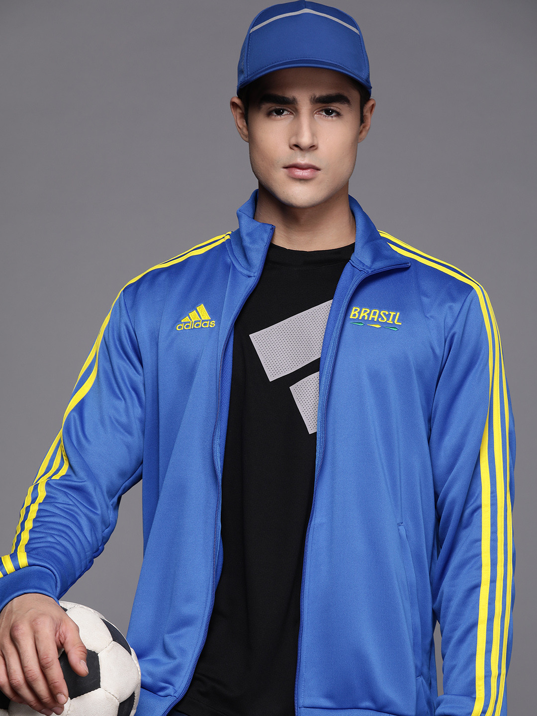 Buy ADIDAS Men Brazil IT Solid Football Aeroready Brazil Sporty Jacket ...