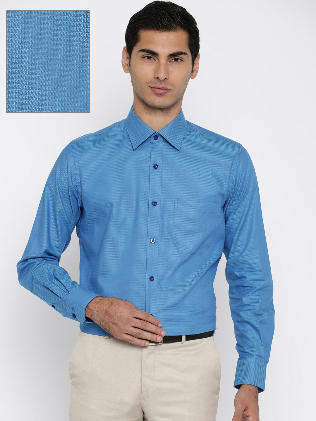 Buy Raymond Blue Contemporary Fit Formal Shirt - Shirts for Men 1852804 ...