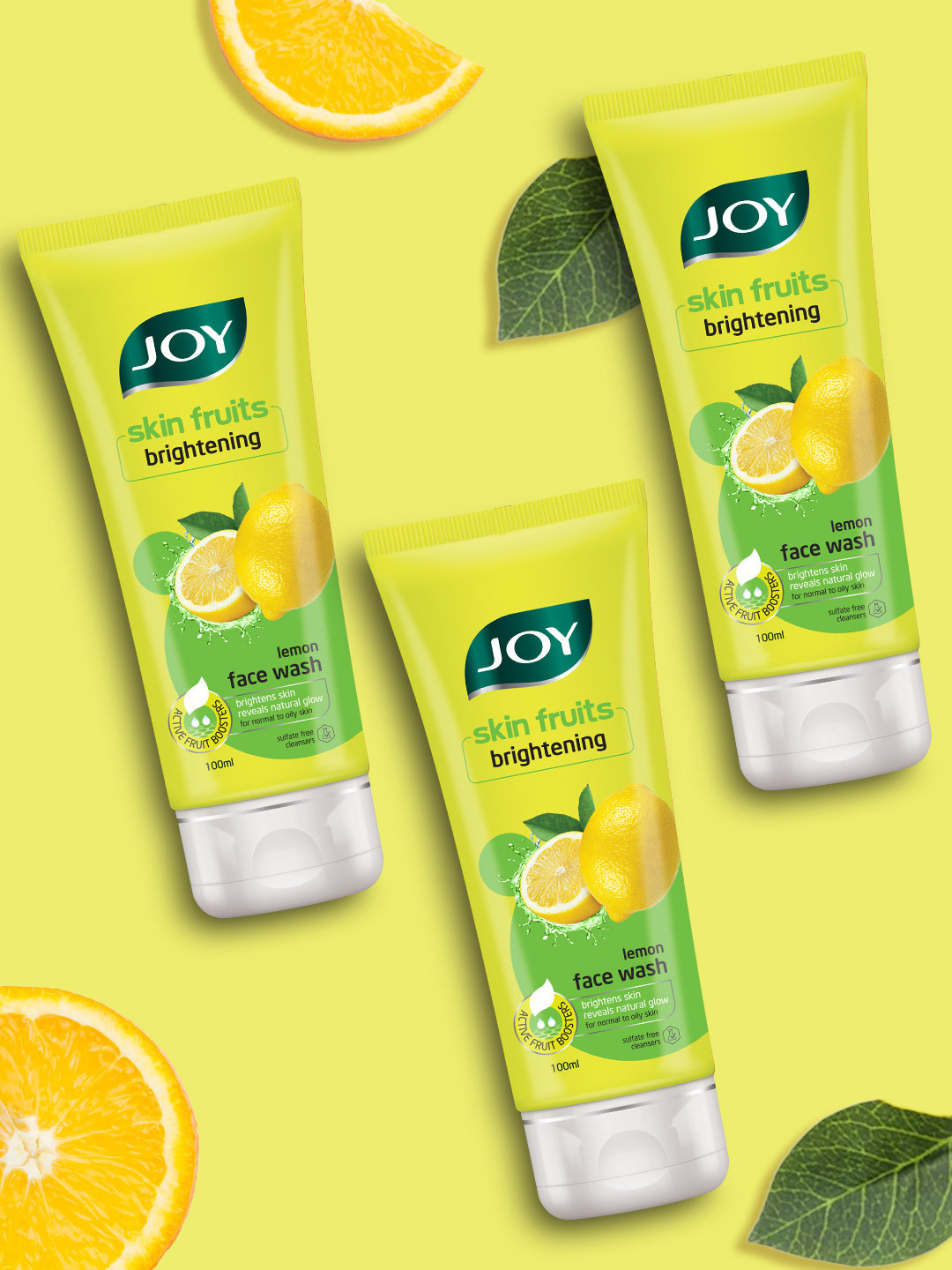 Buy JOY Set Of 3 Lemon Skin Brightening Face Wash With Vitamin C 100ml ...