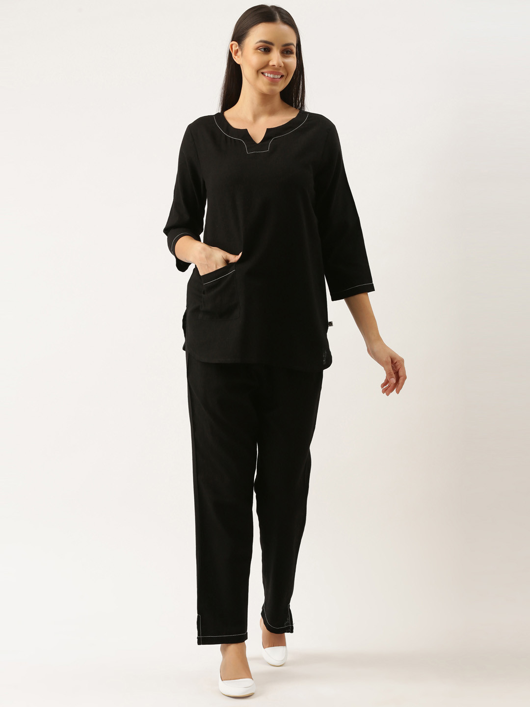 Buy Bannos Swagger Women Black Night Suit - Night Suits for Women ...