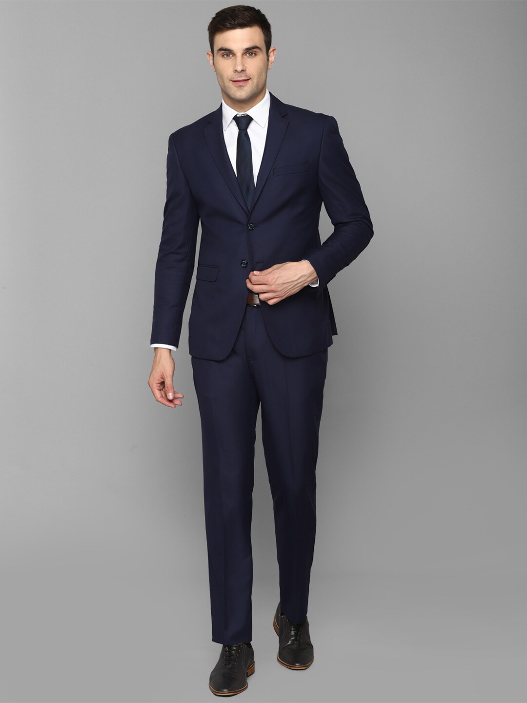 Buy Allen Solly Men Navy Blue Solid 2 Piece Suits - Suits for Men ...