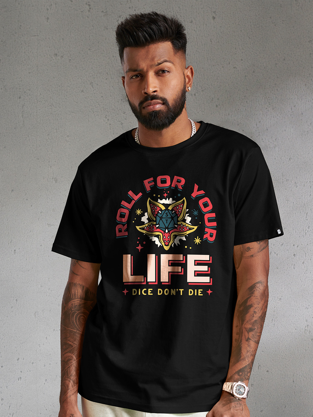Buy The Souled Store Men Black Printed T Shirt - Tshirts for Men ...