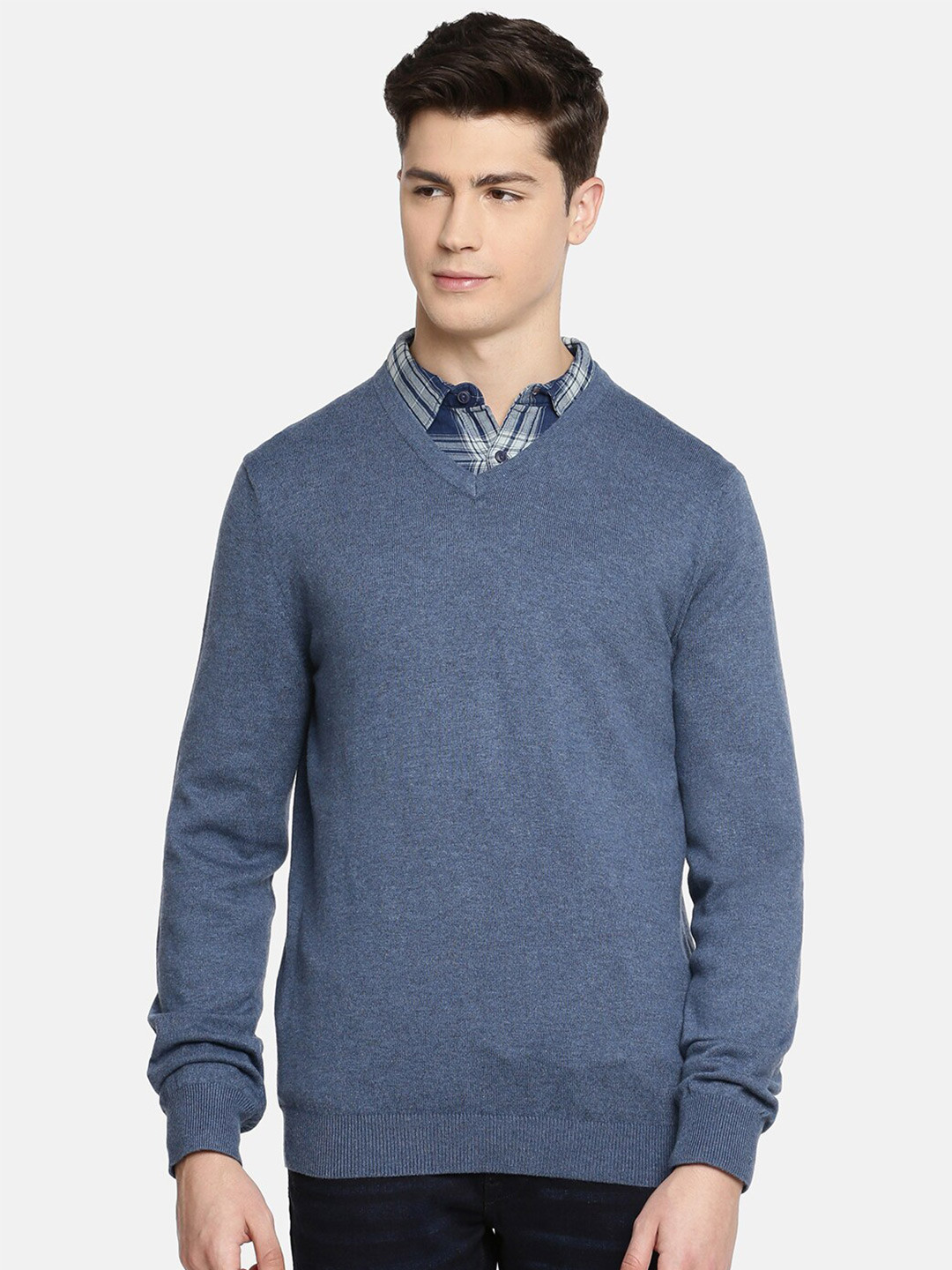 Buy Celio Men Blue Solid Pullover - Sweaters for Men 18541614 | Myntra