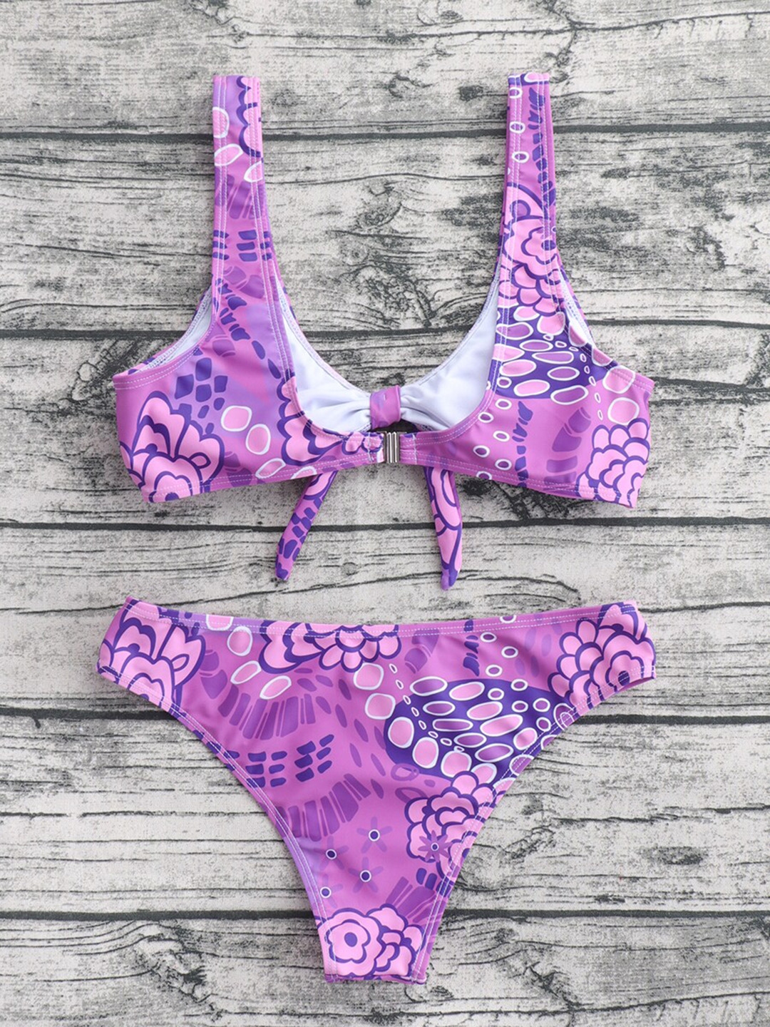Buy Urbanic Purple Printed Swim Bikini Set Swimwear For Women