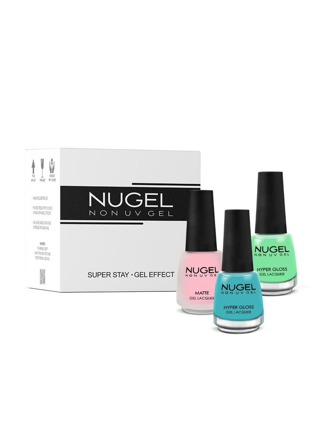 Buy NUGEL Set Of 3 Neon Lights Nail Polish Pink Lacy Matte M 01 Cyan ...