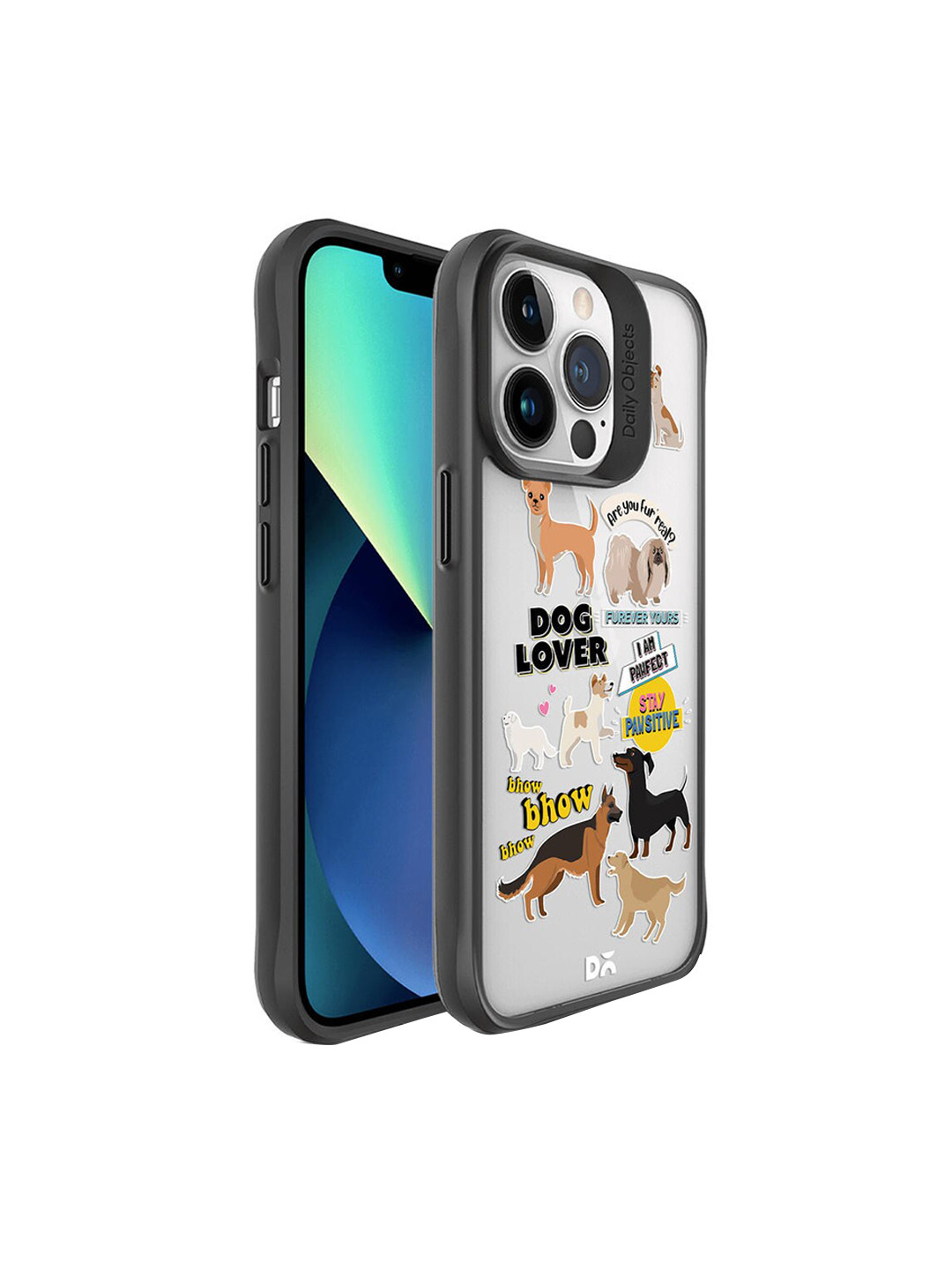 Buy DailyObjects Black & Multicoloured Printed IPhone 13 Pro Max Back ...