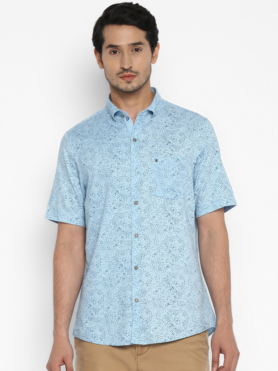 Buy Turtle Men Blue Slim Fit Printed Casual Shirt - Shirts for Men ...