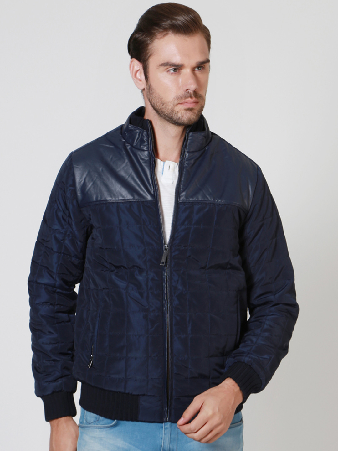 Buy Allen Solly Navy Bomber Jacket - Jackets for Men 1855665 | Myntra