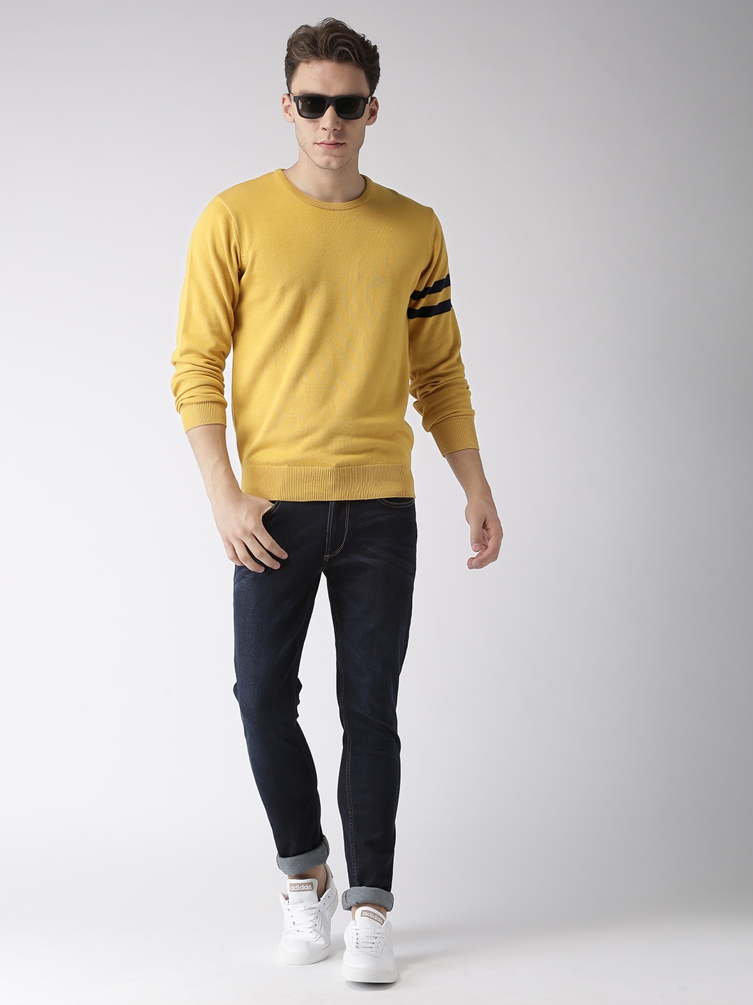 Buy Mast & Harbour Men Mustard Yellow Solid Sweater - Sweaters for Men ... Buy Mast & Harbour Men Mustard Yellow Solid Sweater - Sweaters for Men ...