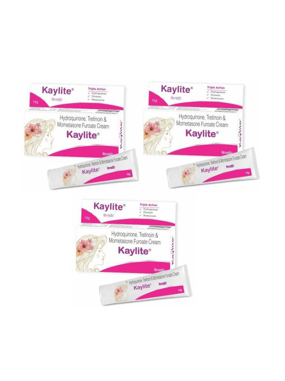Buy Kaylite Set Of 3 Triple Action Skin Brightening Face Cream 15 G ...