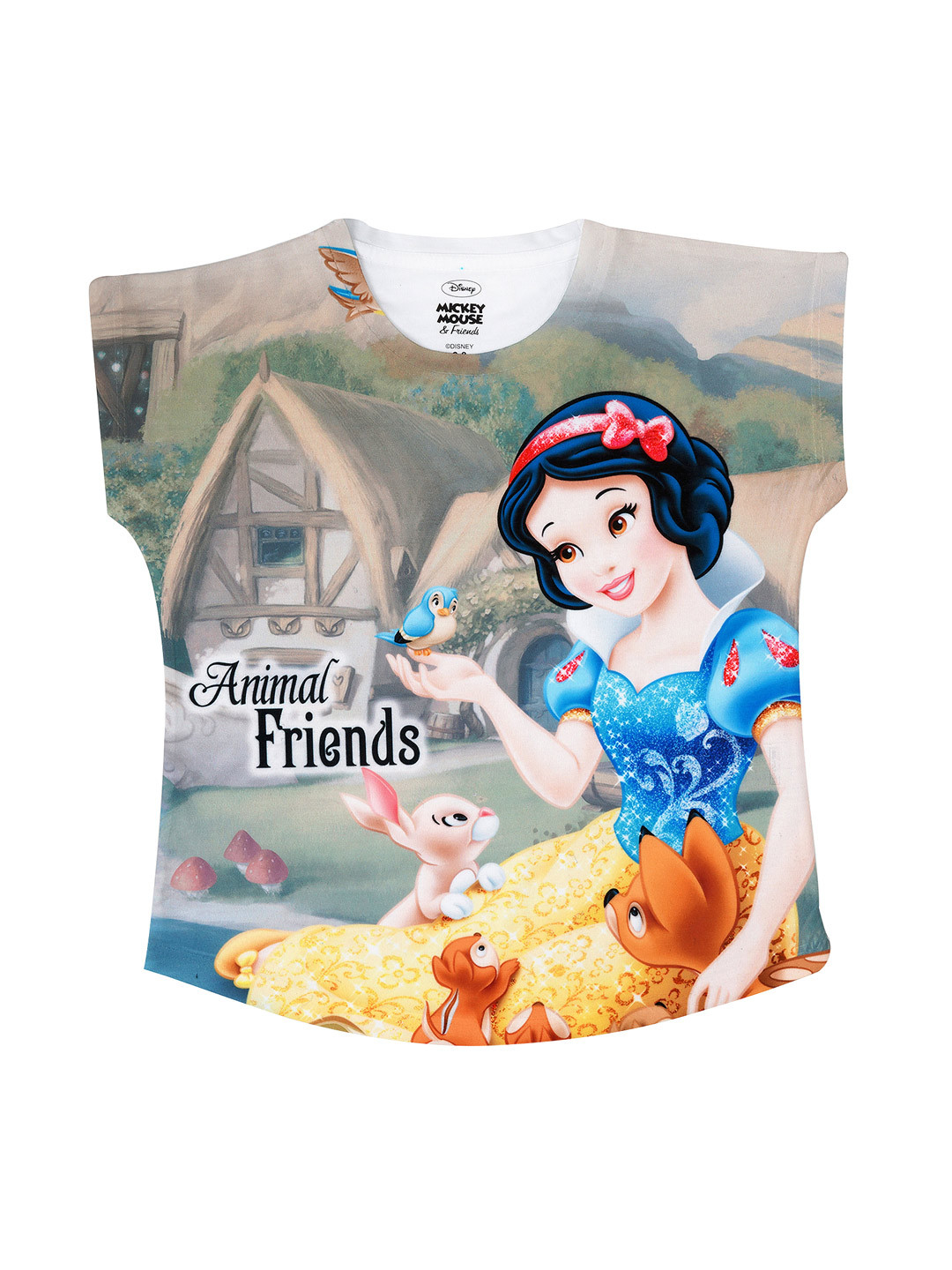 Buy Disney By Wear Your Mind Girls Grey Disney Princess Printed Top ...