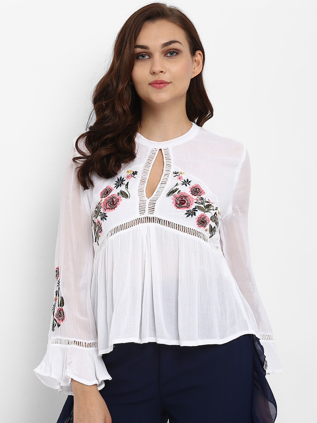 Buy Athah White Keyhole Neck Top - Tops for Women 18583844 | Myntra