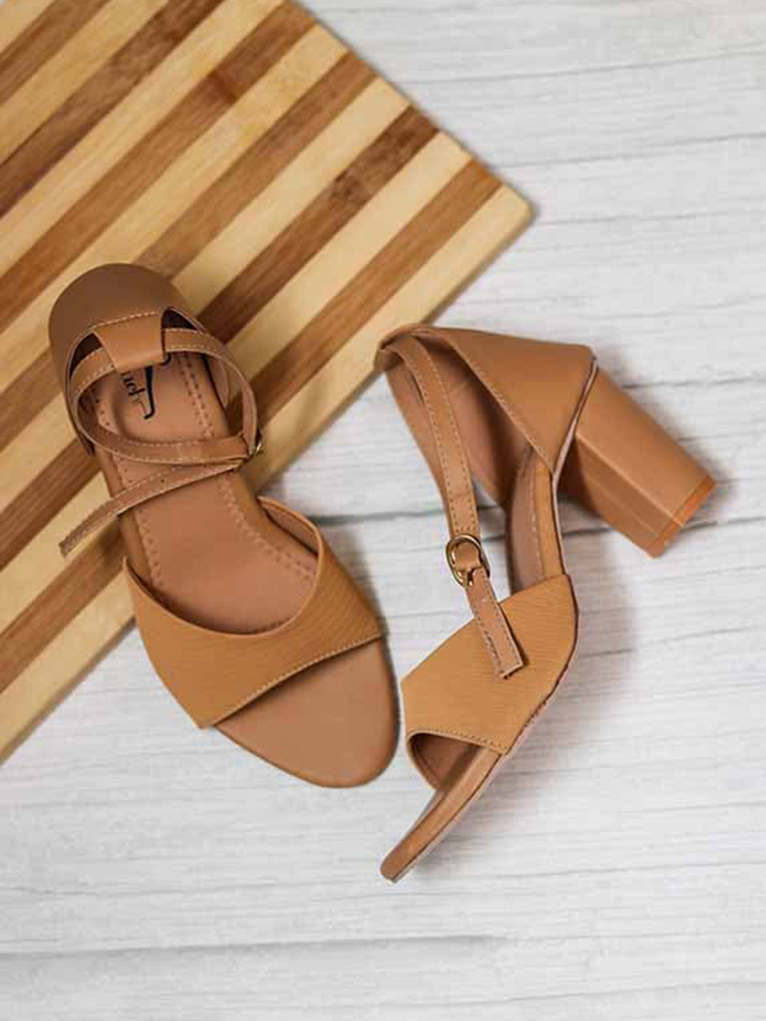 Buy Brauch Mustard Block Sandals - Heels for Women 18584194 | Myntra